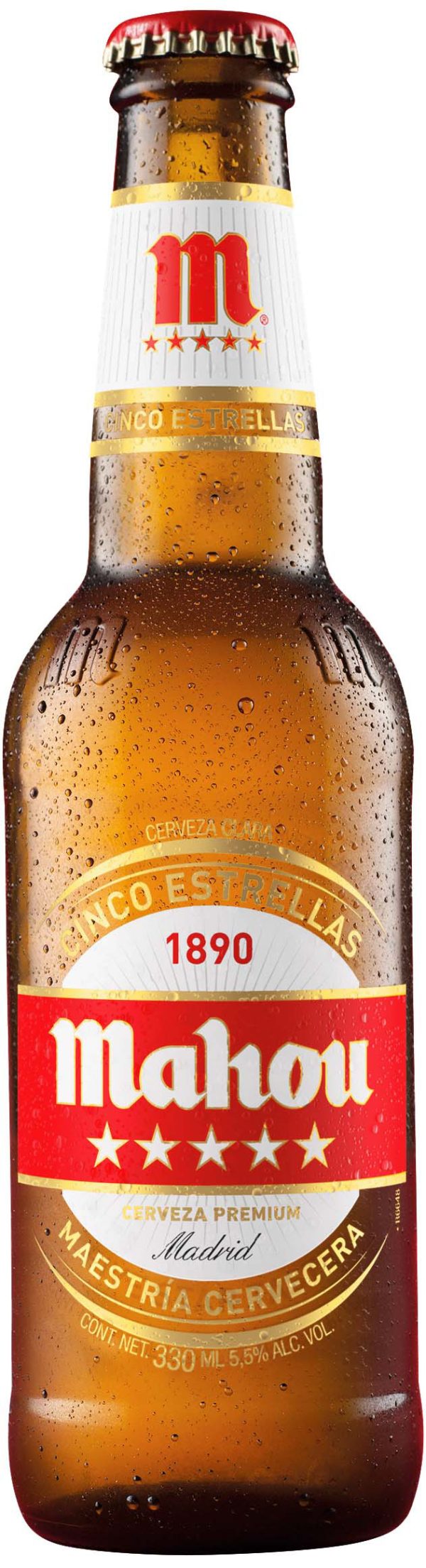 Cerveza Mahou 5 Estrellas 330 ml | La Naval: Vinos, licores y alimentos ...